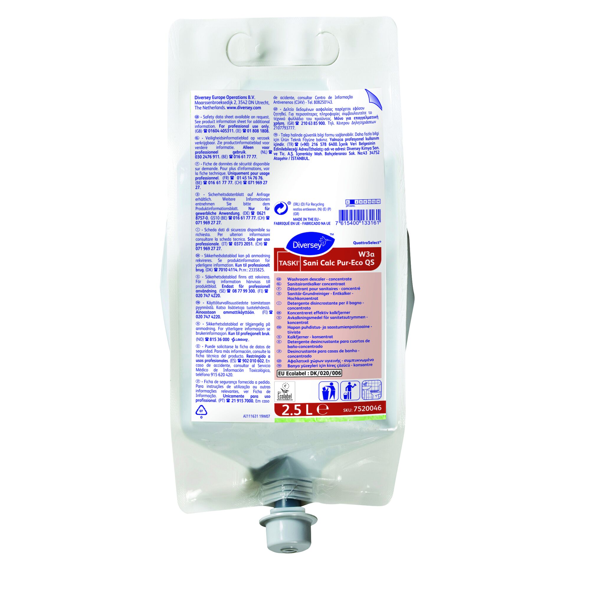 TASKI Sani Calc Pur-Eco QS W3a 2x2.5L - Detartrant periodic pentru ...