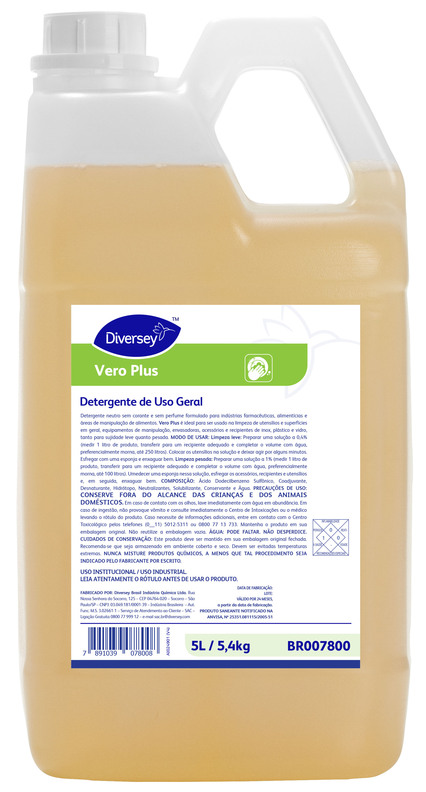 VERO PLUS - DETERGENTE DE USO GERAL 4x5L | Diversey Brazil
