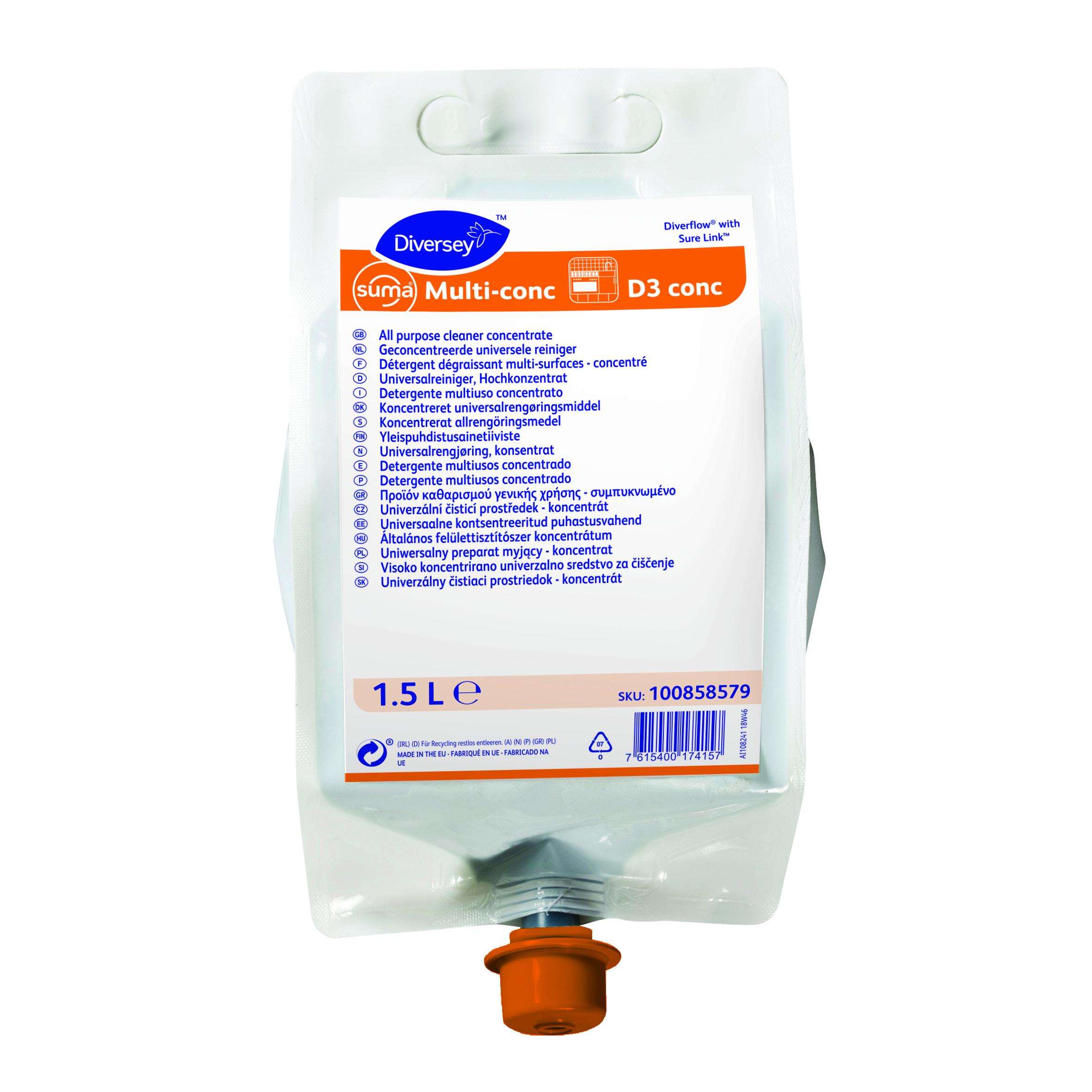 Suma Multi-conc D3 conc 4x1.5L - Highly concentrated all purpose ...