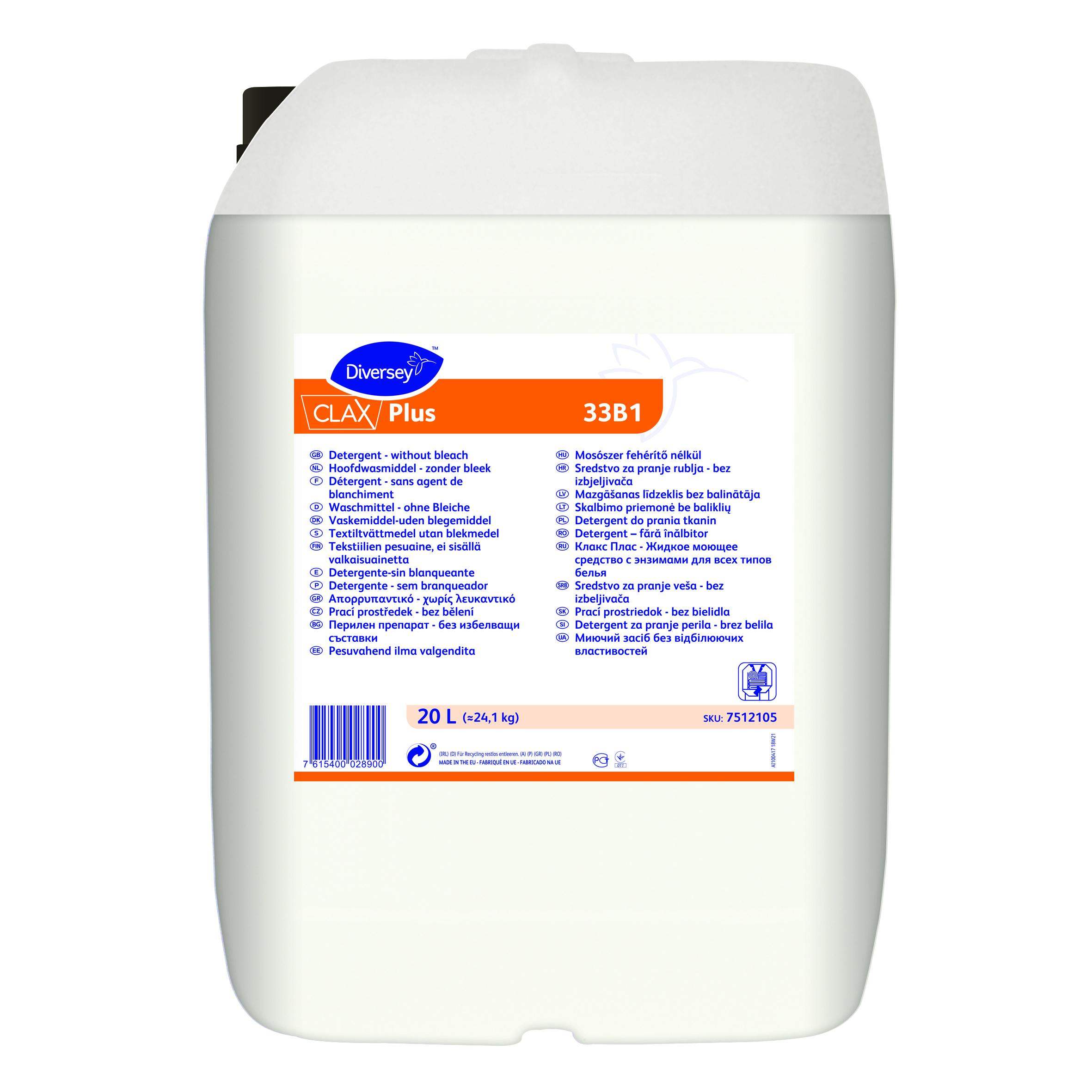 Clax Plus 33B1 20L - Détergent - sans agent de blanchiment | Diversey ...